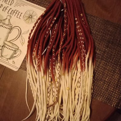 Wool Dreads Ombre Brown on Blond Dreadlocks Threads, Ribbons Boho ...