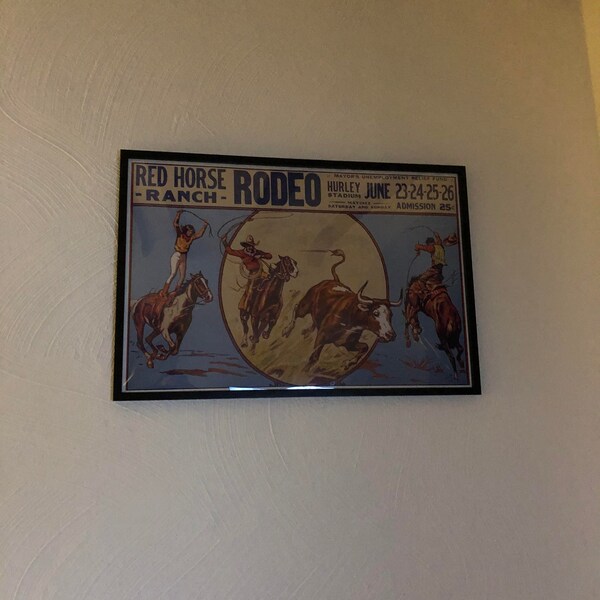 Vintage Rodeo Poster Red Horse Ranch - Etsy