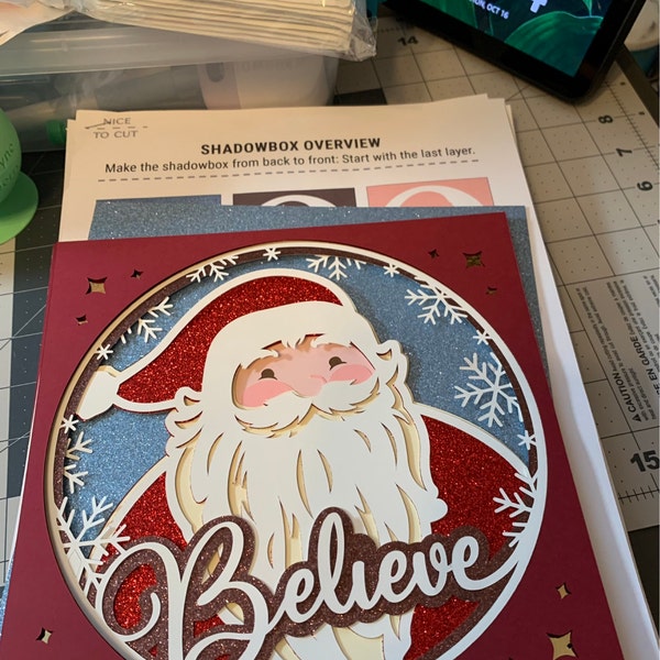 3D Christmas Shadow Box Bundle, Santa Shadow Box SVG, Christmas Layered ...