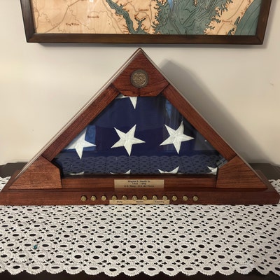 Flag Display Case With Embedded Shell Casings Maple Inlay Service ...