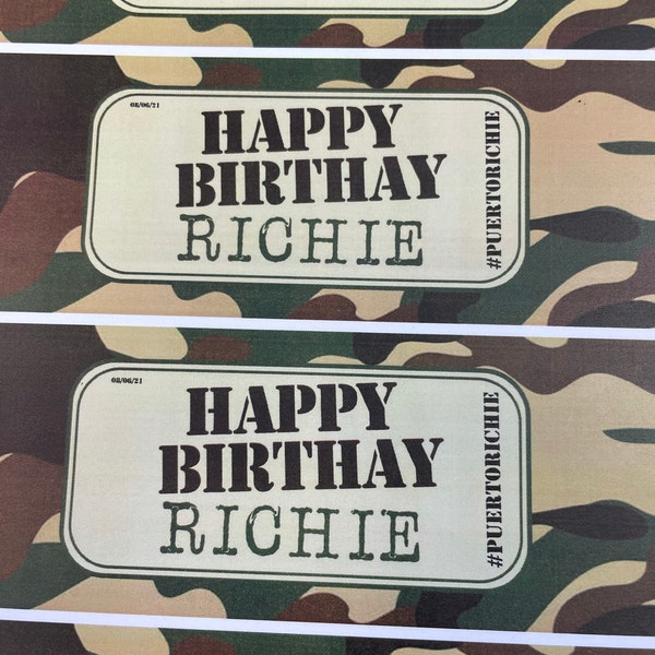 Editable Army Water Bottle Labels Printable Camouflage Water Labels ...