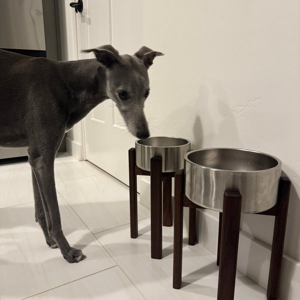 Custom Modern Elevated Dog Bowl Stand | Mid-century Feeding Stand ...