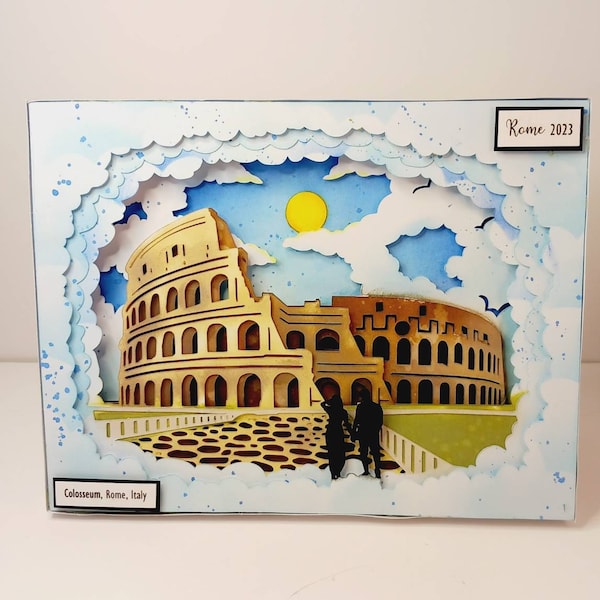 3d Colosseum Silhouette, Shadow Box Templates, Paper Cut, Files for ...