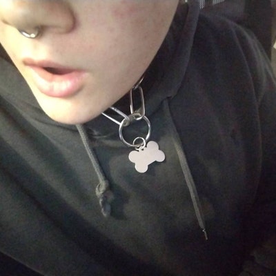 Dangling Stainless Steel Chain Necklace Thick Chunky Silver Queer ...
