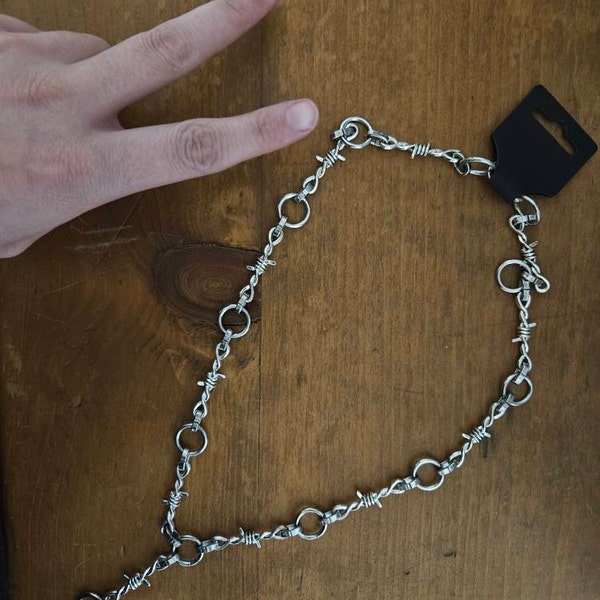 Barbed Wire O Ring Rosary Necklace | Stainless Steel Gothic, Queer ...