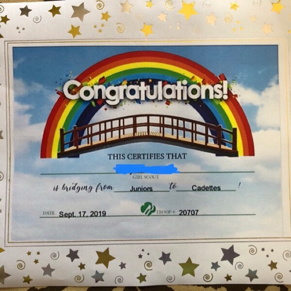 Girl Scouts Second Year Daisy Completion Certificate - Etsy