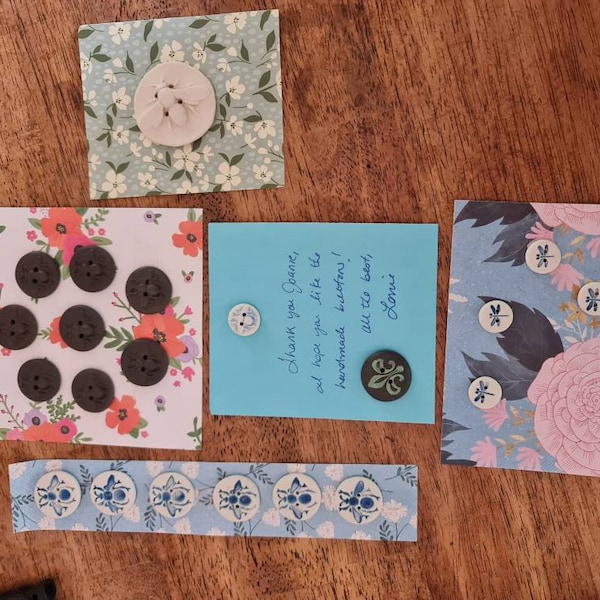 Artisan Hand Made Buttons-porcelain Buttons Button-funky Button-white ...