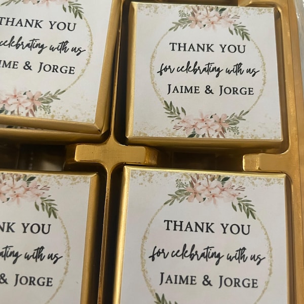 50 Personalized Wedding Chocolate Favors for Guest, Mini Chocolate ...