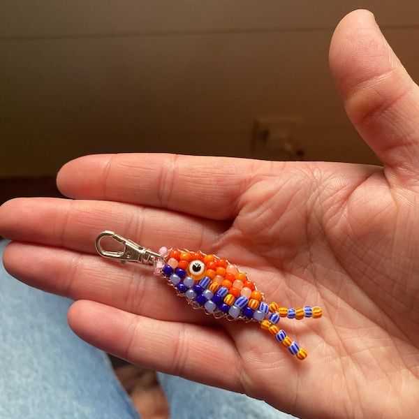Beaded Fish Keychain and Purse Charm: Customizable - Etsy