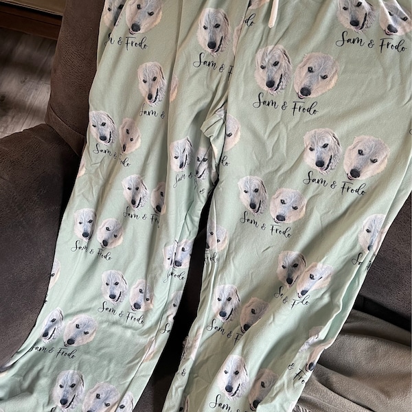 Custom Pet Portrait Pajama Pants Using Pet Photo Name Custom Dog ...