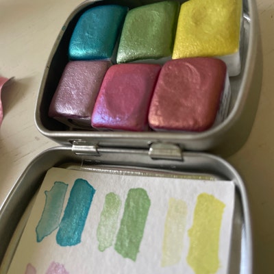 Handmade Metallic Watercolor Paint Pans in Shamrock - Etsy