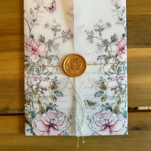 Beach Wedding Invitation Vellum Jacket Seashell Vellum Wrap for 5x7 ...