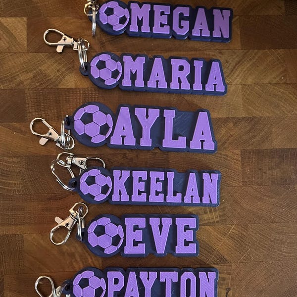 Custom 3D Printed Keychain - Soccer Keychain - Soccer Team Gifts - Team ...