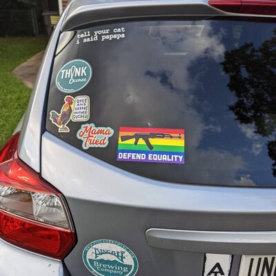 AK-47 Defend Equality LGBTQ Pride Flag and Rifle Decal/sticker - Etsy