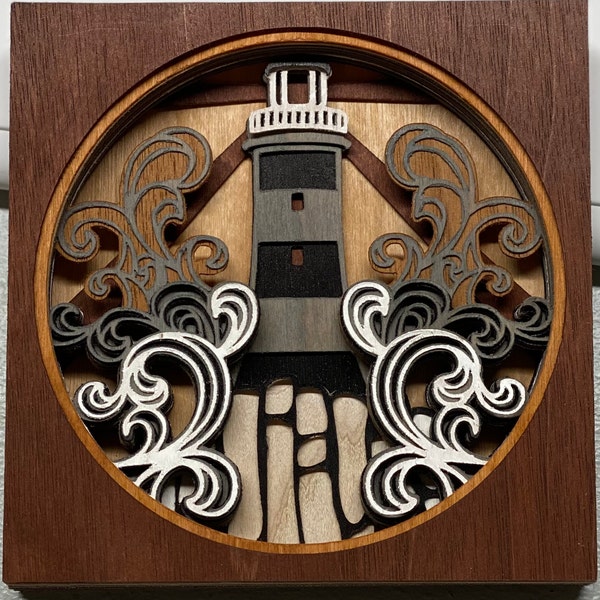 3D LIGHTHOUSE SVG - NAUTICAL Shadow Box - for Cricut - for Silhouette ...