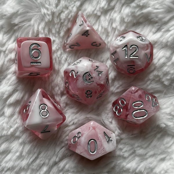 Tropics - Ocean Blue, Purple and Pink Glittery D&D Dice, Dice Set for ...