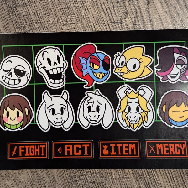 Undertale Sticker Sheet - Etsy