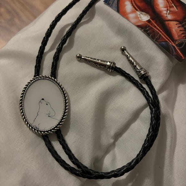 Brass Triangle Bolo Tie Gifts for Him Cabochon Indian Leather Cowboy ...