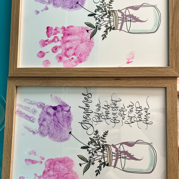 Handprint GRANDMA Gift | Grandmother Keepsake | PRINTABLE Hand Lettered ...