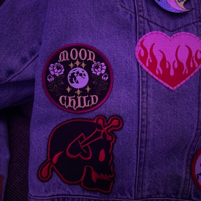 ORIGNIAL Moon Child Moon Goddess Patch 3 Iron on Patch Handmade Gift ...