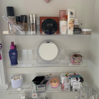 Acrylic Transparent Shelving Rack for Home Office, Minimalist Design ...