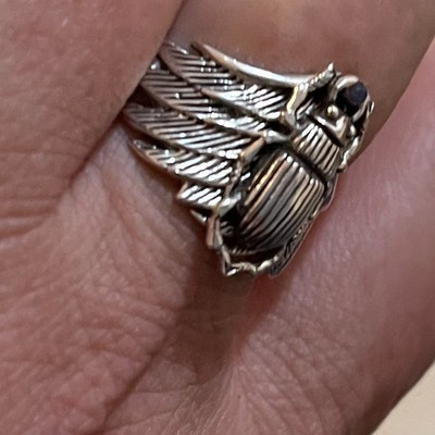 Sterling Silver Beetle Ring, Scarab Beetle, Bug Jewelry, Beetle Rings ...