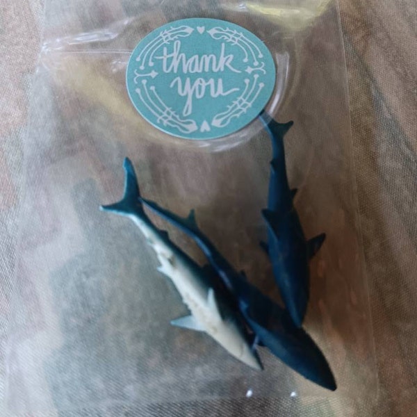 Tiny Blue Shark Figurine - Soft Plastic Animal for Diorama or Aquarium ...