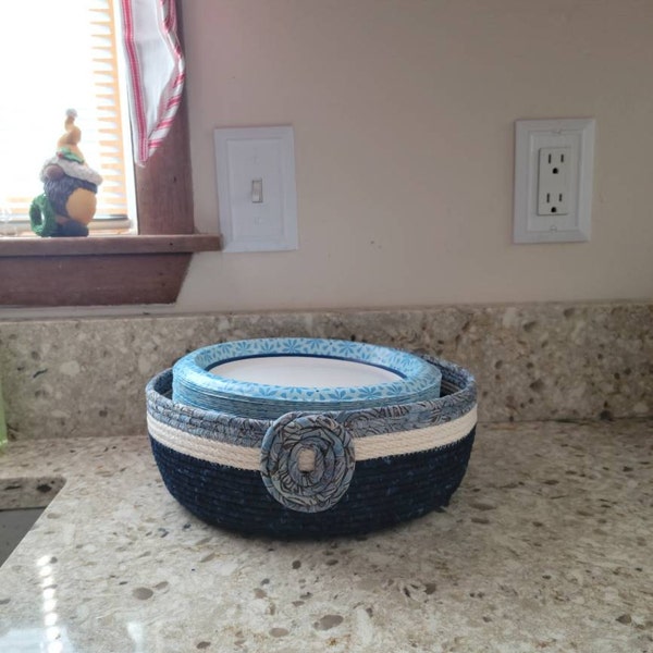 Halloween Coiled Rope Bowl, Black Bat Rope Basket, Decorative Halloween ...