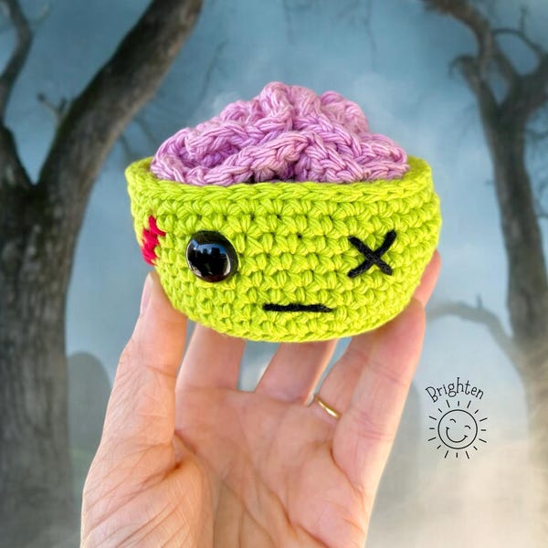 Zombie Brain Coasters Crochet Pattern, Halloween Crochet Pattern ...