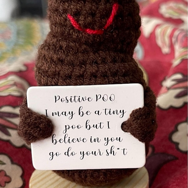 Funny Crochet Poo With Sunflower,positive Poo,emotional Support Plant ...