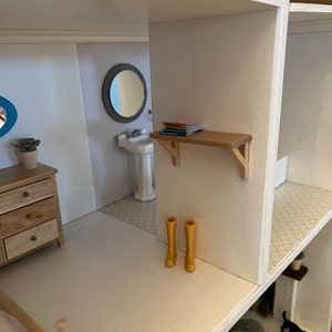 Round Beaded Mirror Natural Wood Macy Mae 1:12 Scale Miniature ...