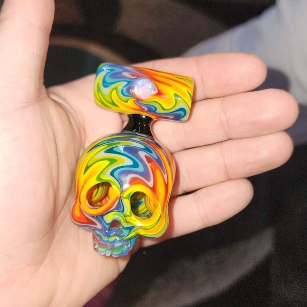 Handblown Sculpted Skull Glass Pendant - Unique Heady Art Jewelry ...