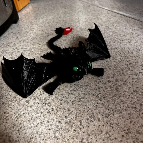 Flexi Toothless Dragons, 3d Printed, Desk Toy, Articulated Flex - Etsy