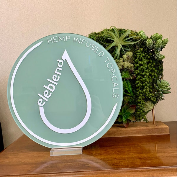 Custom Round Acrylic Business Logo Sign Personalized Business Sign ...