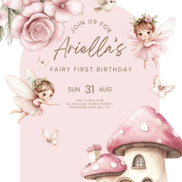 Watercolor Fairy Garden Little Pink Fairies Clipart Bundle,cute Forest ...