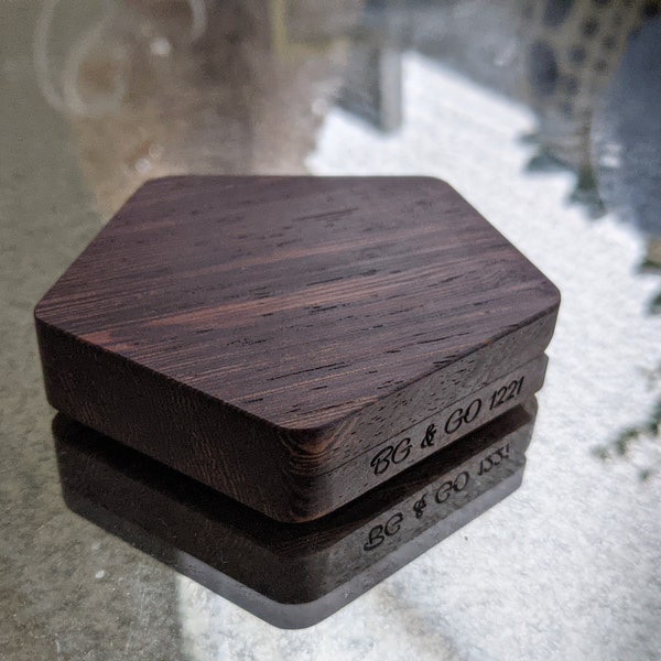Thin Rotating Engagement Ring Box, Ring Box, Anniversary Gift, Wooden ...