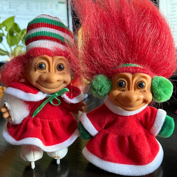 Christmas SANTA TROLL make a Wish Vintage Troll Doll Never Removed From ...