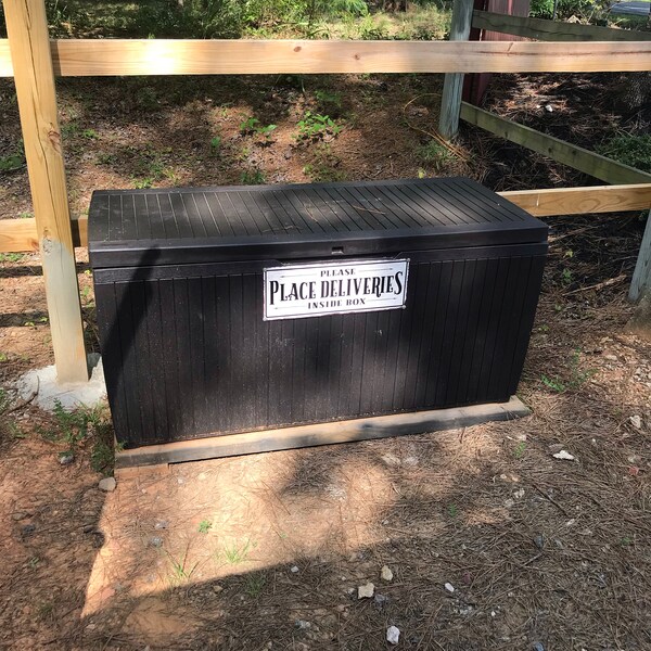 Place Deliveries Inside Box Metal Sign • Rustic Looking • Customizable ...