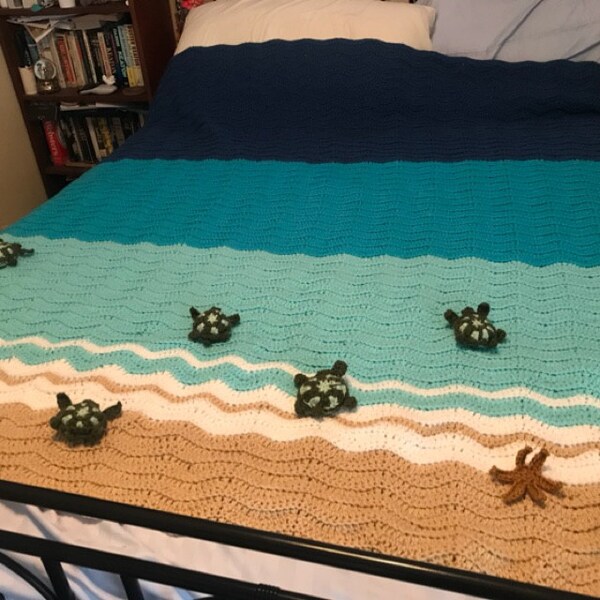 Sea Turtle Blanket Crocheted Multiple Sizes Available, Sea Turtle Baby ...