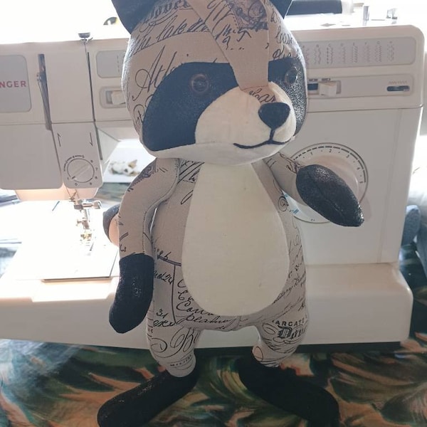 Stuffed Racoon Pattern & Tutorial PDF Sewing Pattern Stuffed Animal ...