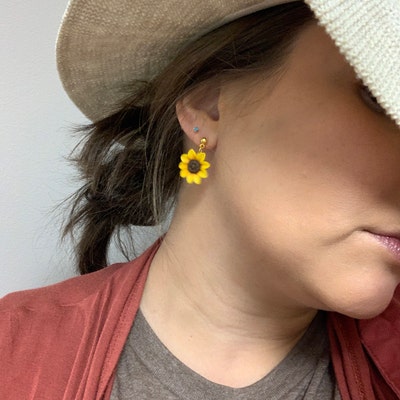 Sunflower Necklace Sterling Silver Chain Dainty Flower - Etsy