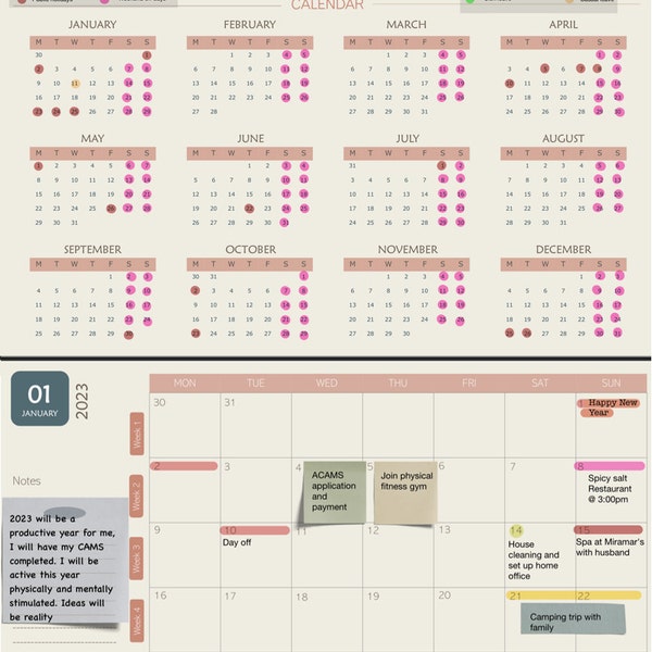 Printable Mini Calendar 2024 Mini Calendar 2024 3 X 3 - Etsy