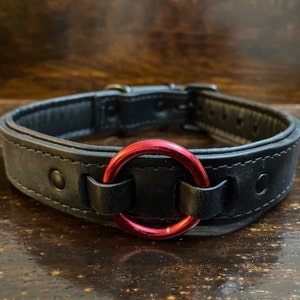 Hand dyed red collar | Etsy