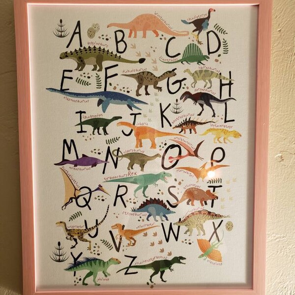 Dinosaur Alphabet, Alphabet Poster, Canvas Poster, Canvas Print ...
