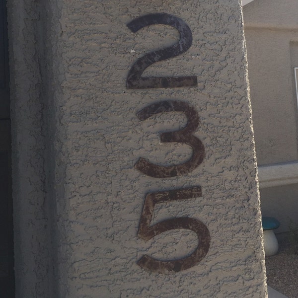 Set of 3 / Rustic Metal House Numbers or Letters (2" up to 8") Metal ...