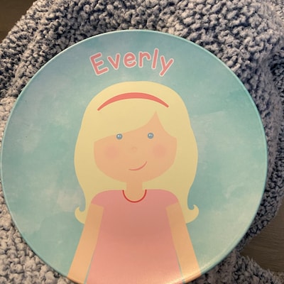 Little Girl Plate and Bowl Set Personalized Plastic Children Plate and ...