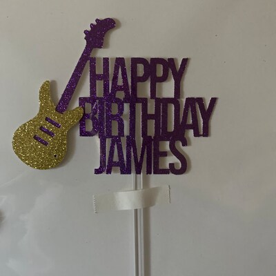 Rocker Birthday Cake Topper Personalized Guitar Cake Topper Rock N Roll ...