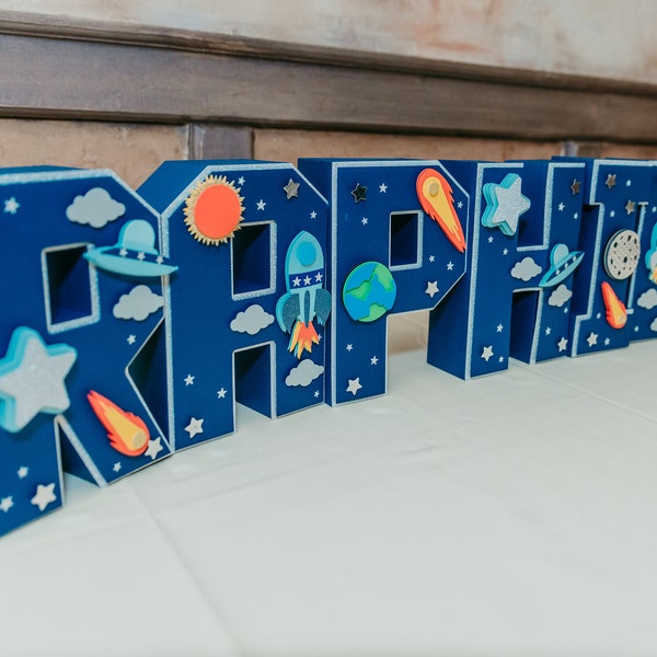 Outer Space 3D Letters, Space Birthday Party, Astronaut Birthday Decor ...