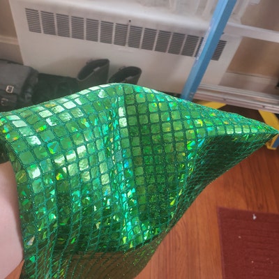 Kelly Green Hologram 8mm Square Sequins Fabric for Sewing Costumes ...