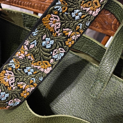 Slim Retro Purse Strap, Geometric Pattern, Replacement Crossbody Strap ...